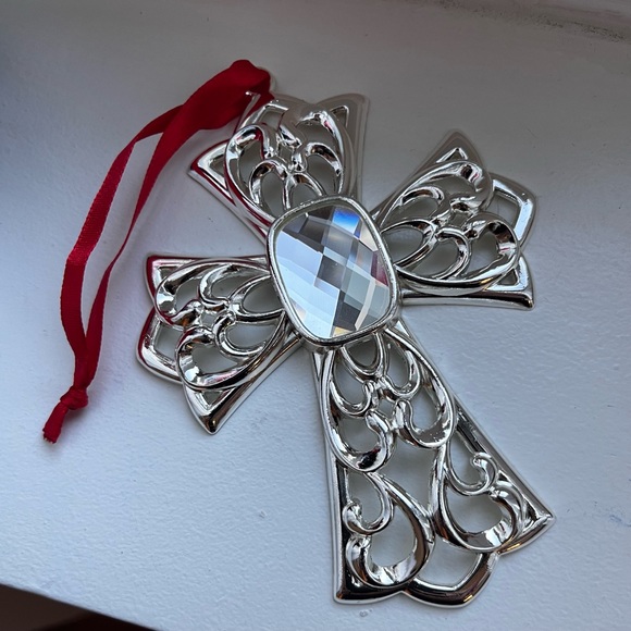 Lenox | Holiday | Lenox Bejeweled Cross Silver Plate Ornament Holiday ...